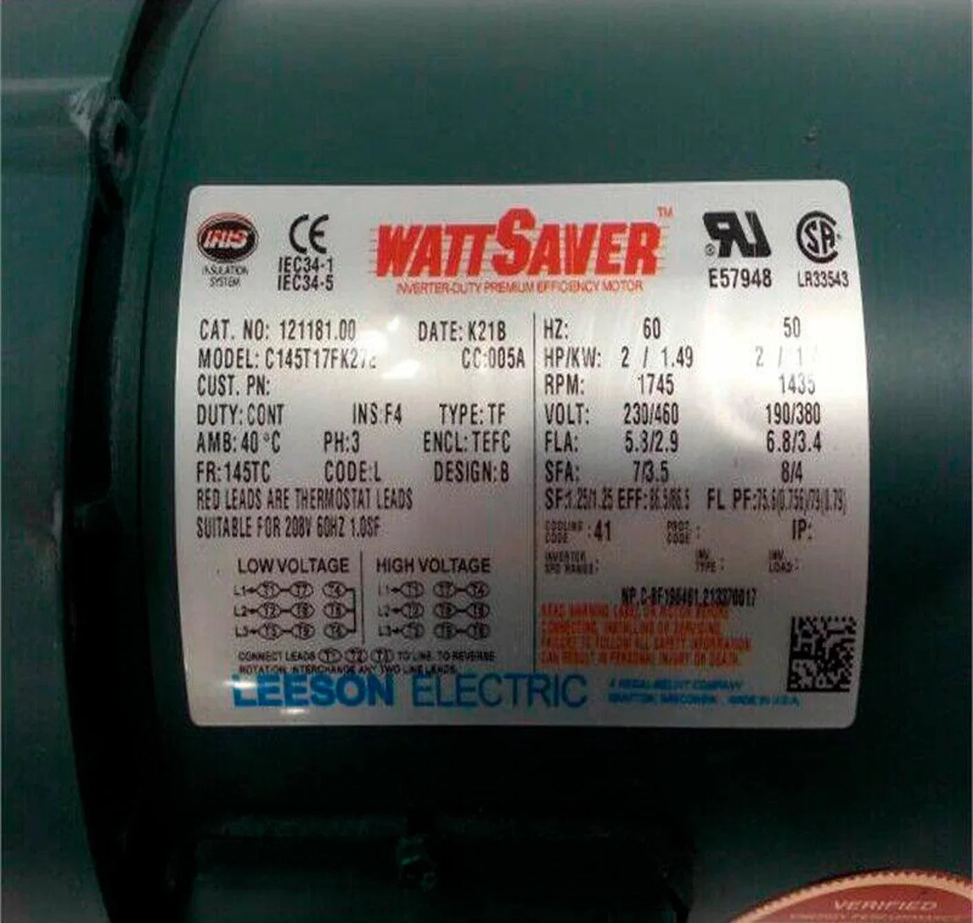 121181.00 Genuine Leeson General Purpose Motor* – ADVANCED TRUCK PARTS