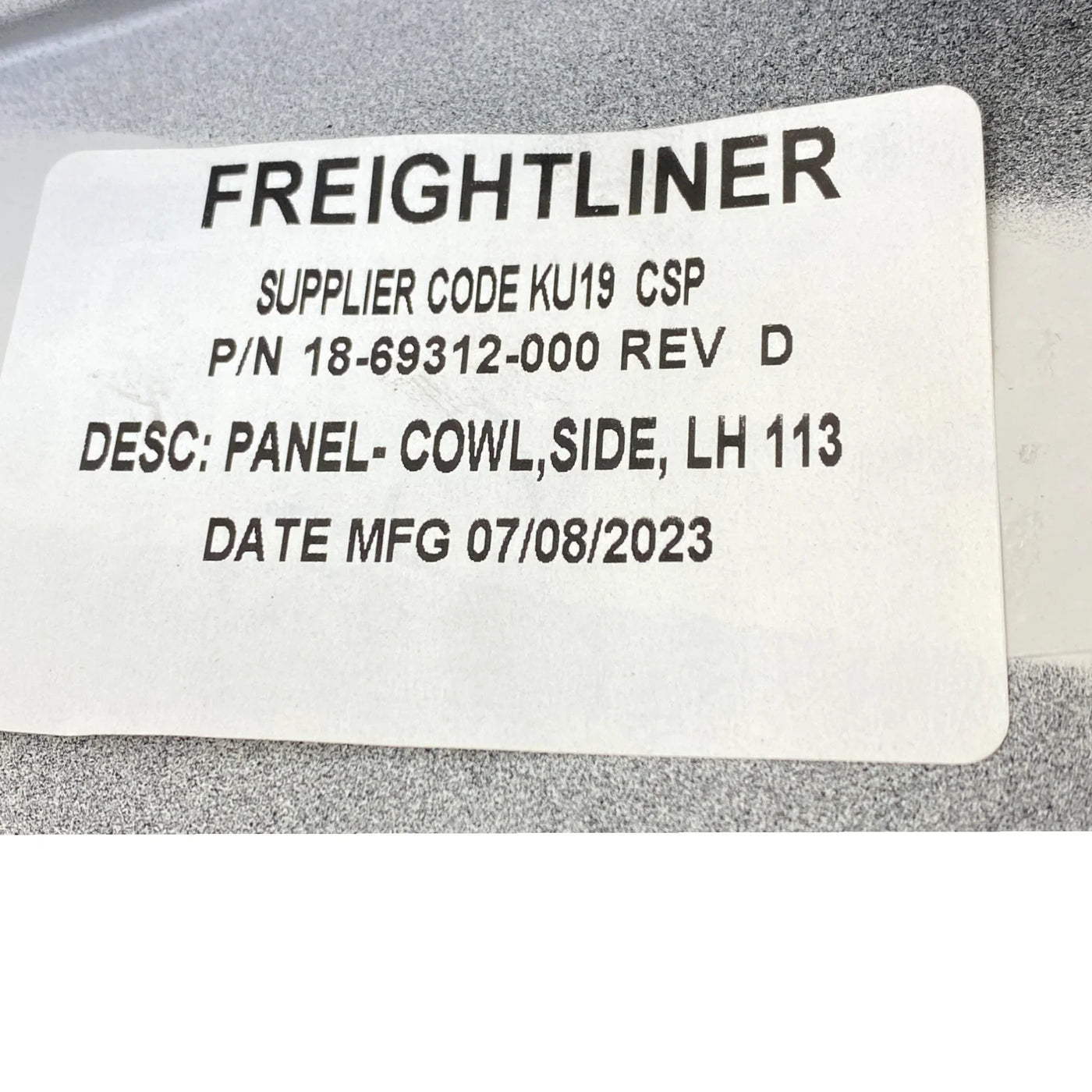 18-69312-000 Genuine Freightliner Left Side Cowl Panel — ADVANCED TRUCK ...
