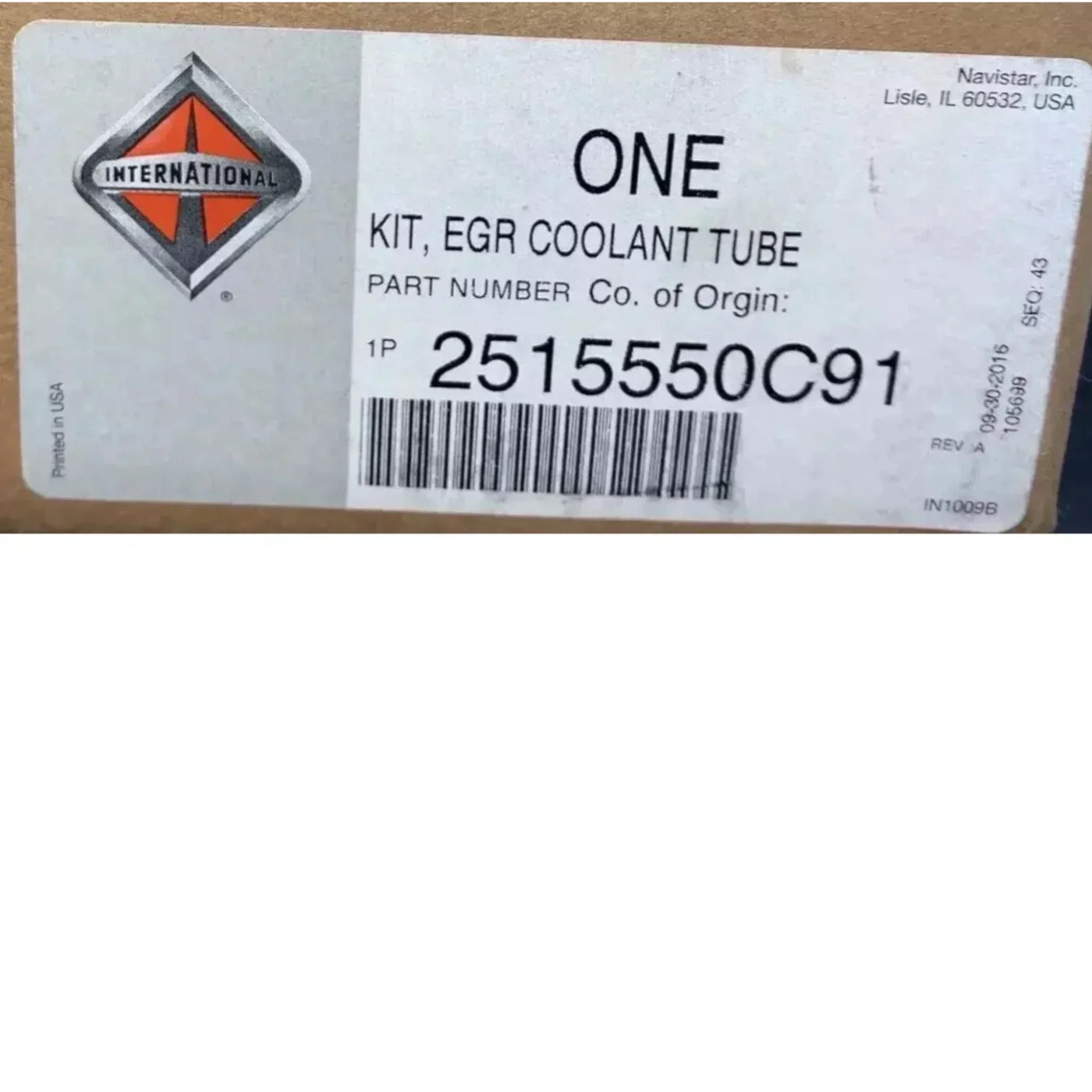 2515550C91 Genuine International EGR Coolant Tube Kit – ADVANCED TRUCK ...