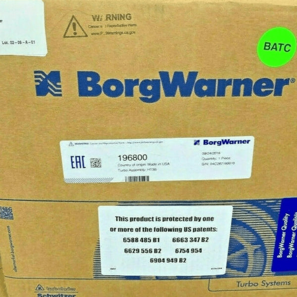 196800 Genuine Borg Warner Cummins Holset Turbocharger Ht3B Nta855 Bor ...