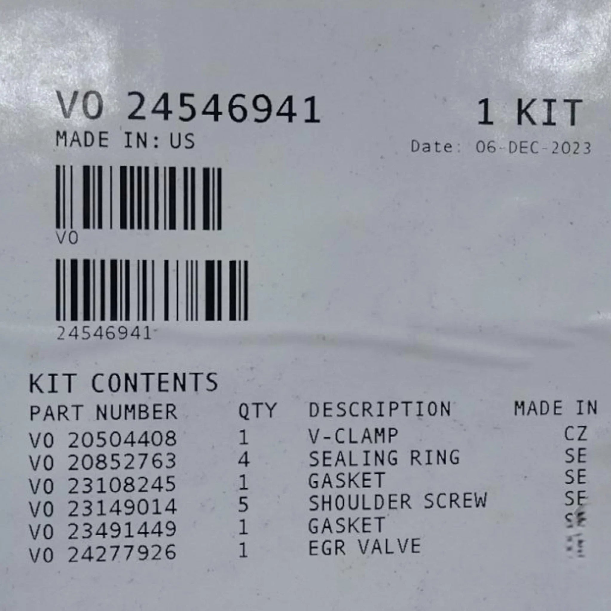 24546941 Genuine Mack EGR Valve Kit — ADVANCED TRUCK PARTS