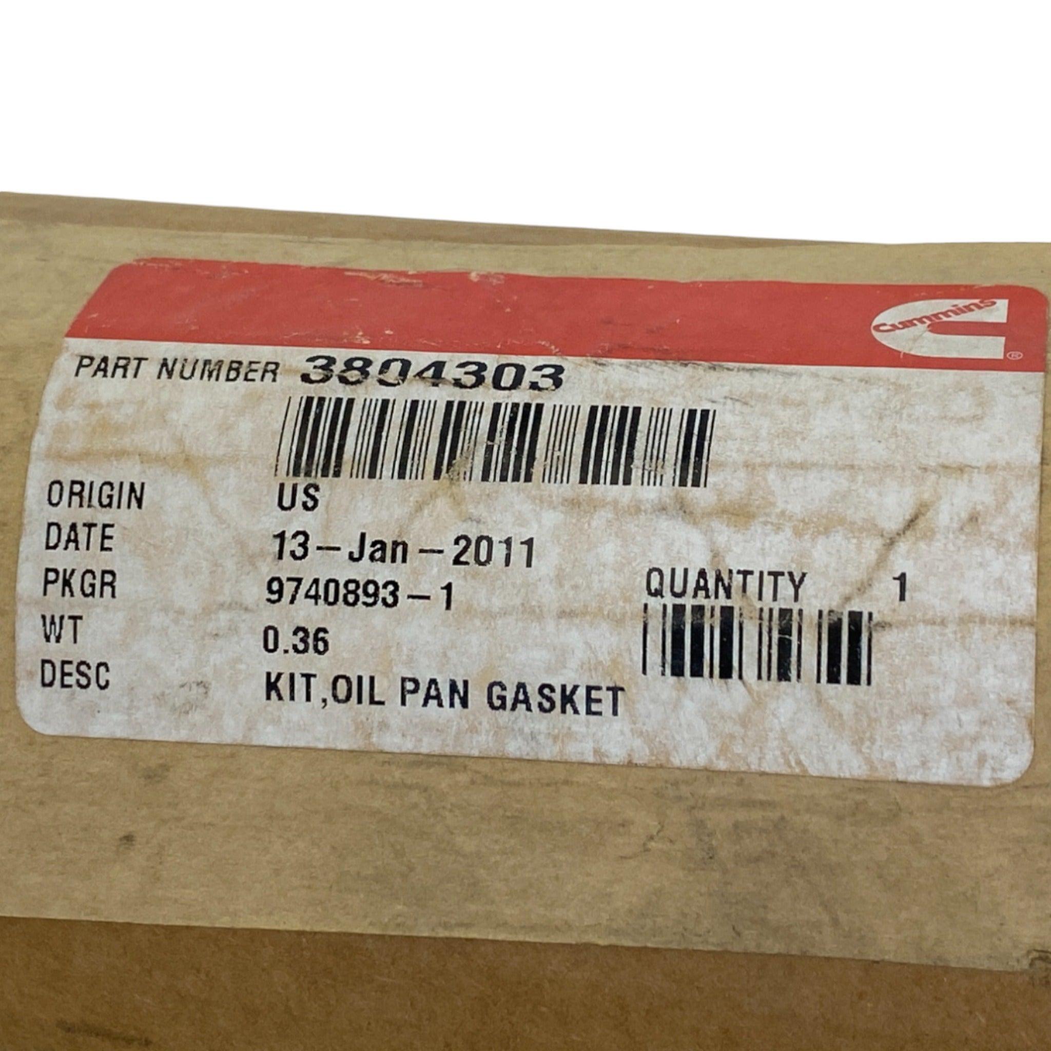 3804303 Genuine Cummins Oil Pan Gasket Set For Cummins N14 — ADVANCED ...
