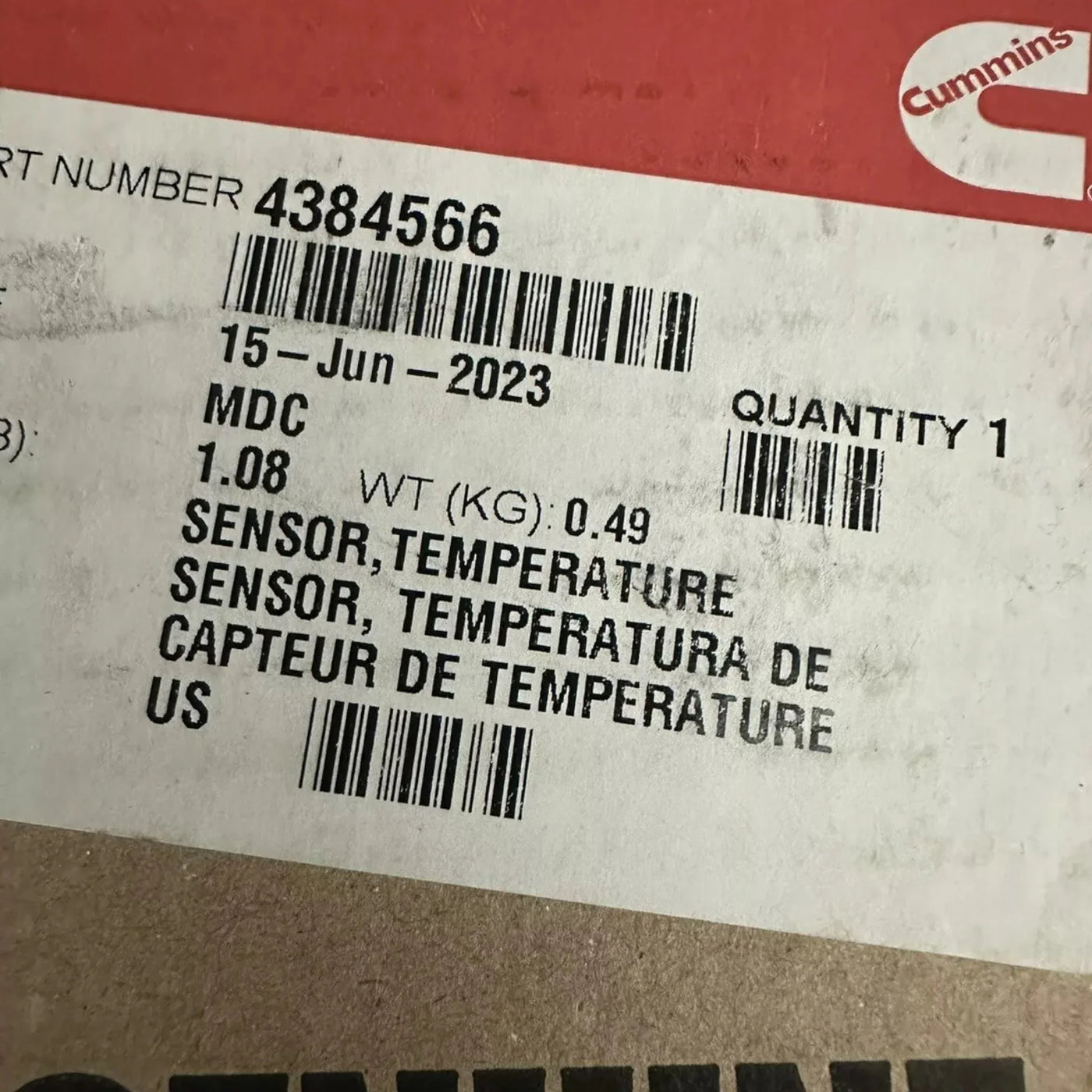 4384566 Genuine Cummins Temperature Sensor — ADVANCED TRUCK PARTS