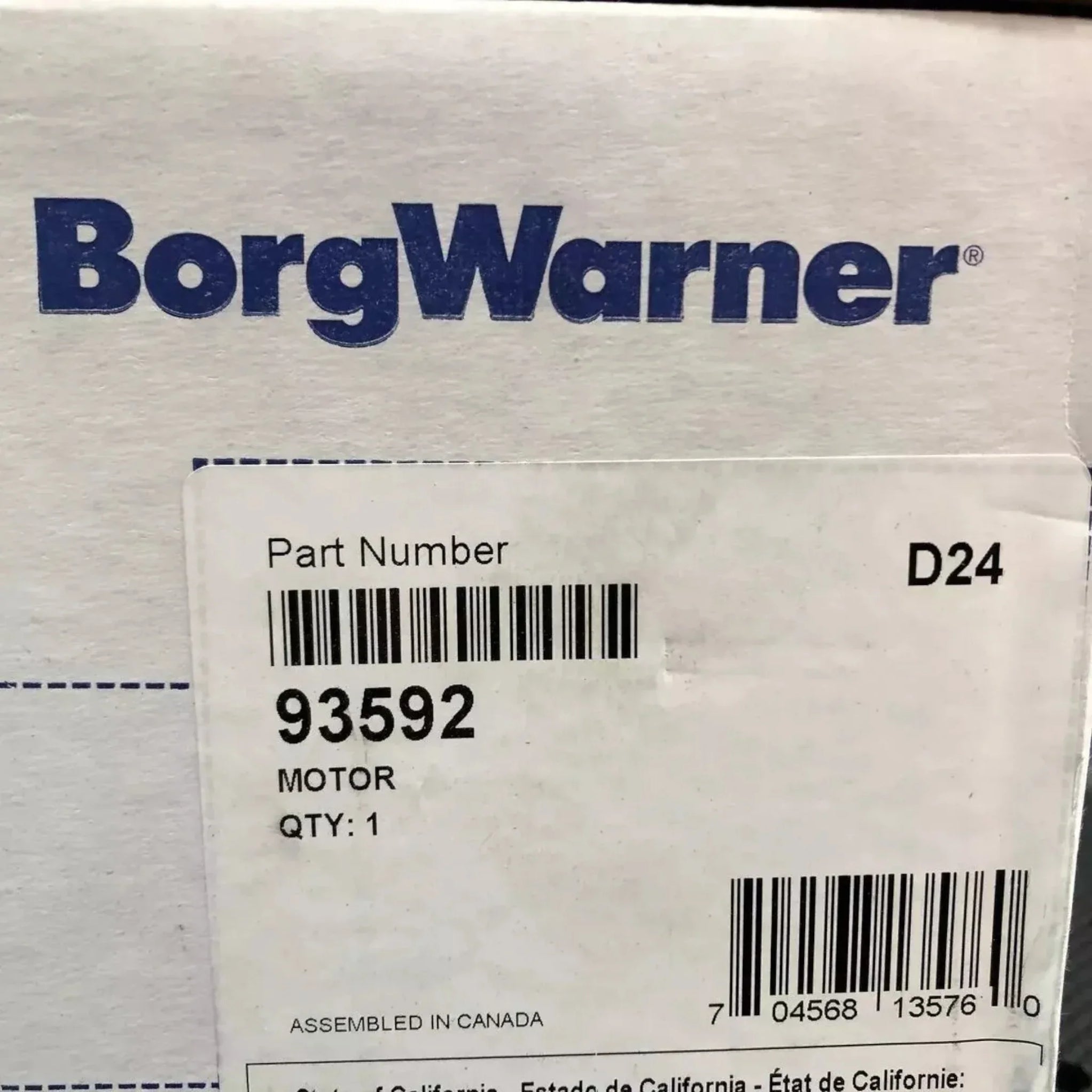 93592 Genuine Borg Warner Starter Motor 12V 9 Teeth Borgwarner ...