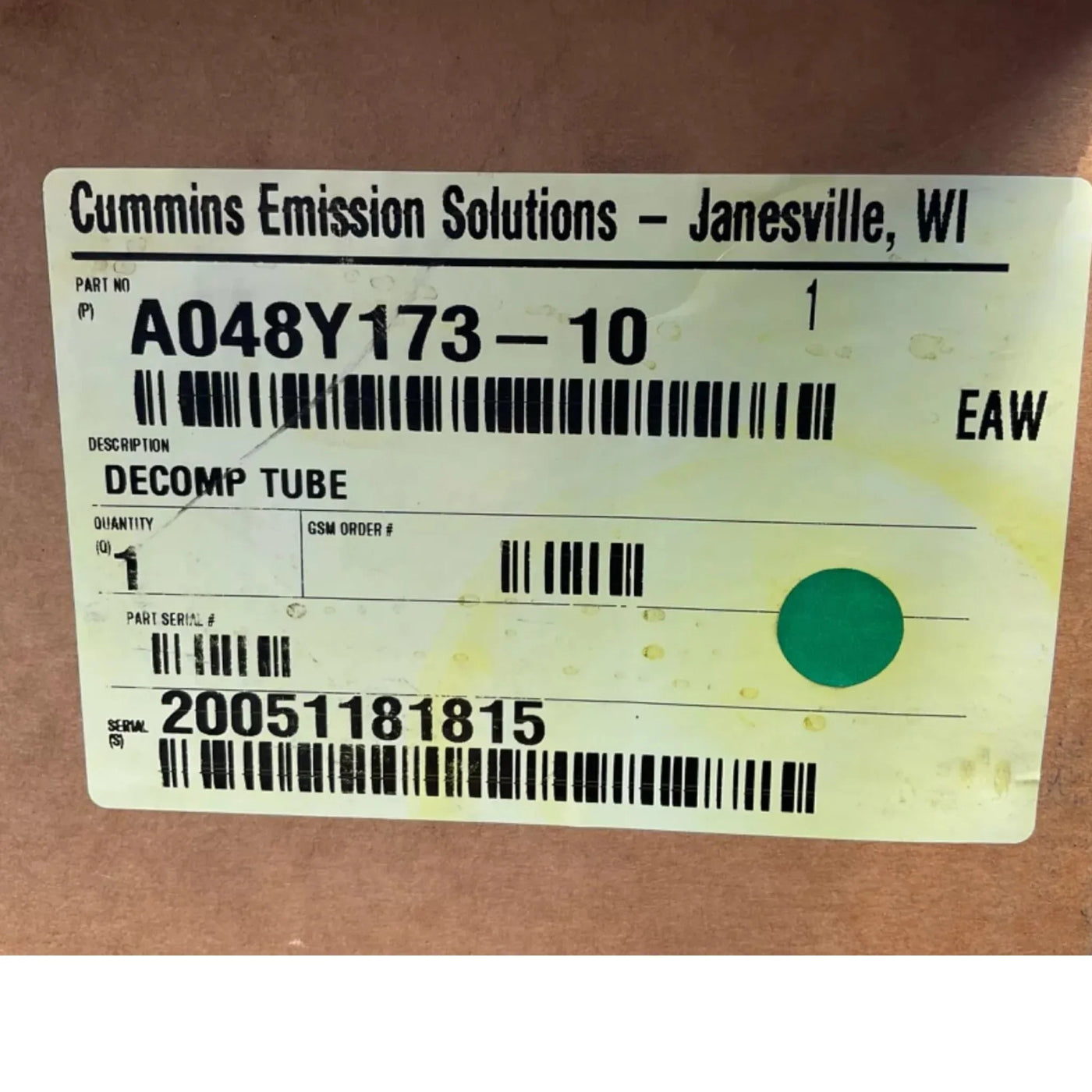 A048Y173 Genuine Cummins Decomposition Reactor With Doser Injector ...