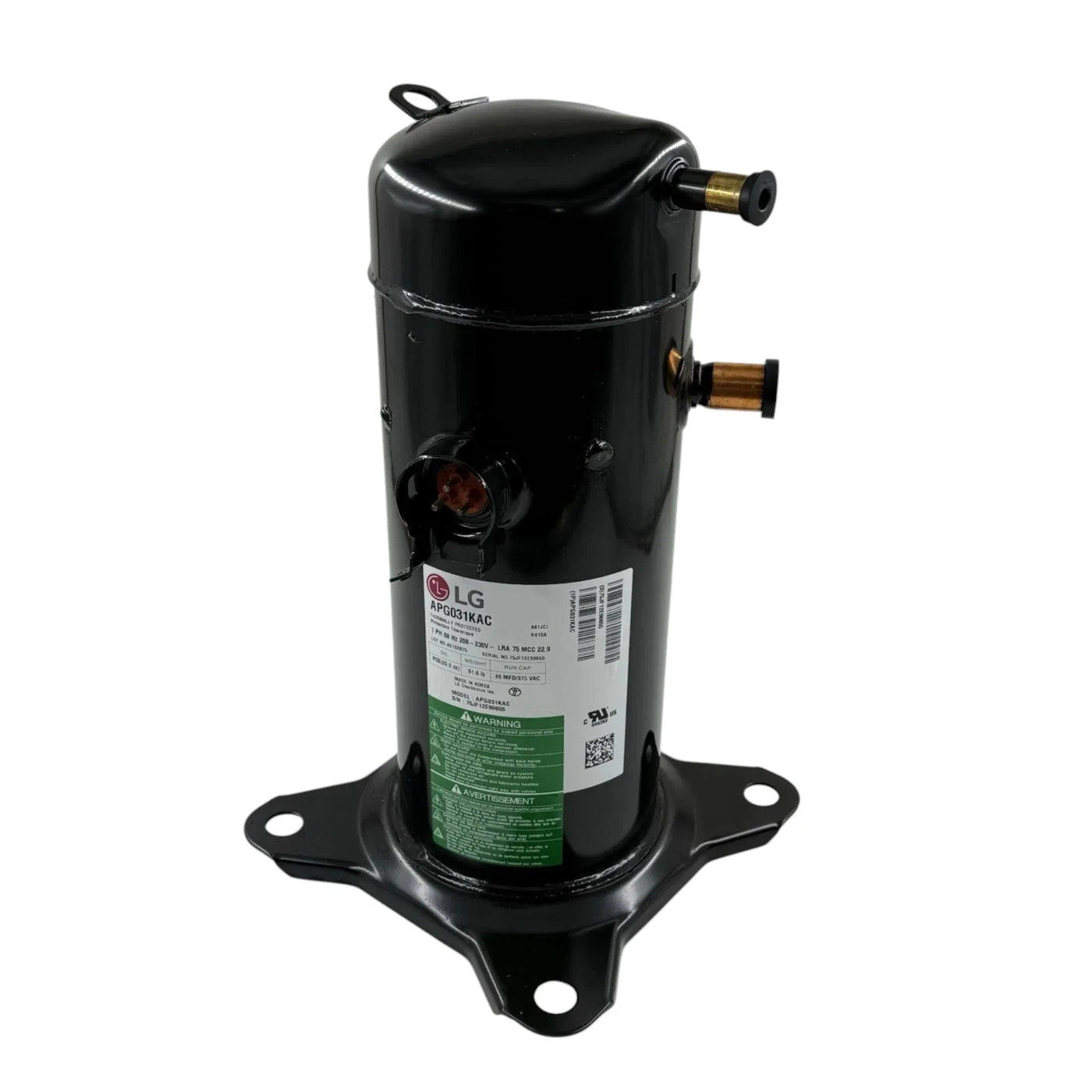 APG031KAC Genuine LG A/C Compressor 208-230V 1PH – ADVANCED TRUCK PARTS