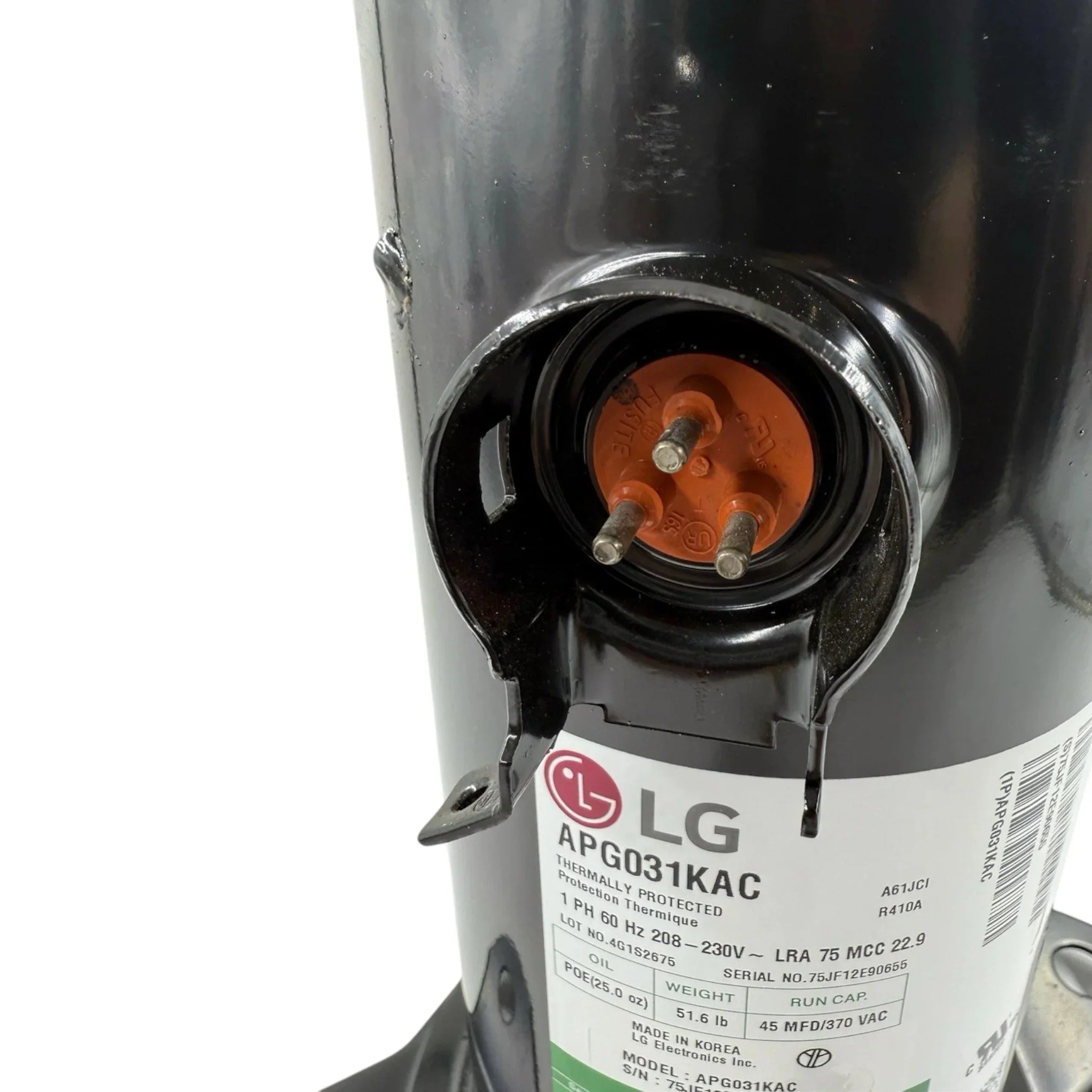 APG031KAC Genuine LG A/C Compressor 208-230V 1PH – ADVANCED TRUCK PARTS