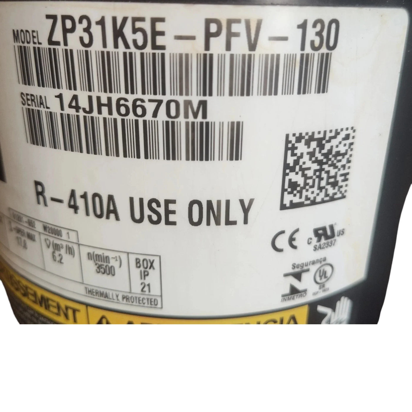 ZP31K5E-PFV-130 Genuine Copeland Scroll Compressor 208-230 – ADVANCED ...